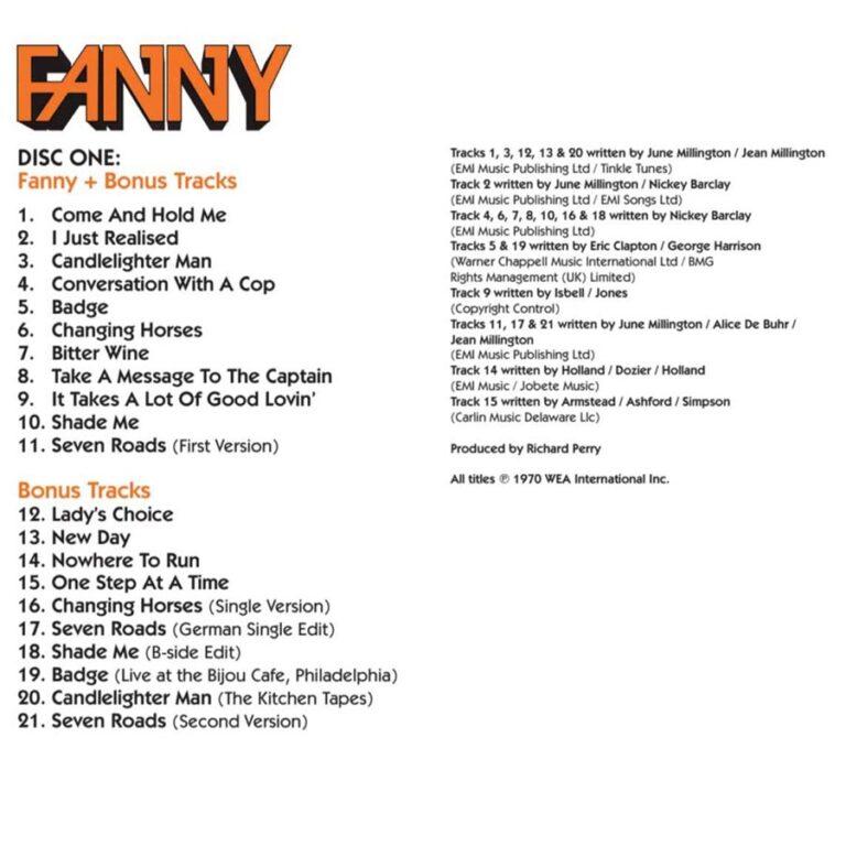 Fanny: The Reprise Years CD Box Set – Rock Band Fanny